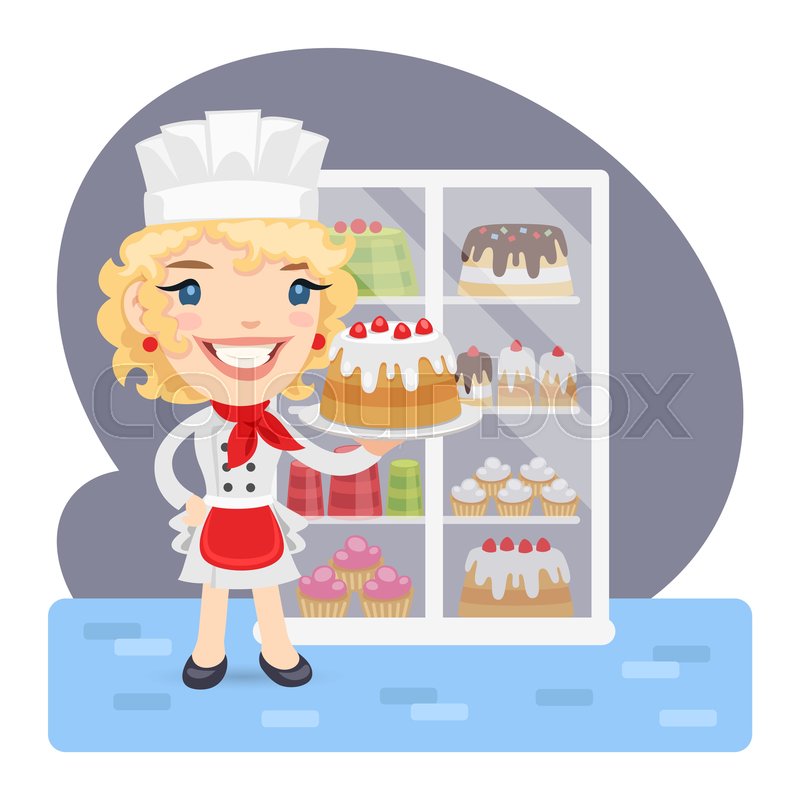 Cartoon Female Baker