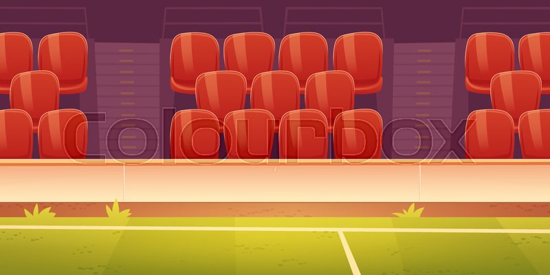 Seats on sport stadium with soccer, ... | Stock vector | Colourbox