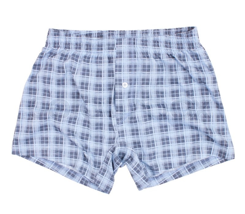 Checkered boxer shorts Isolated on a ... | Stock image | Colourbox