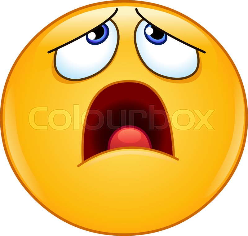 Emoji emoticon looking up with open ... | Stock vector | Colourbox