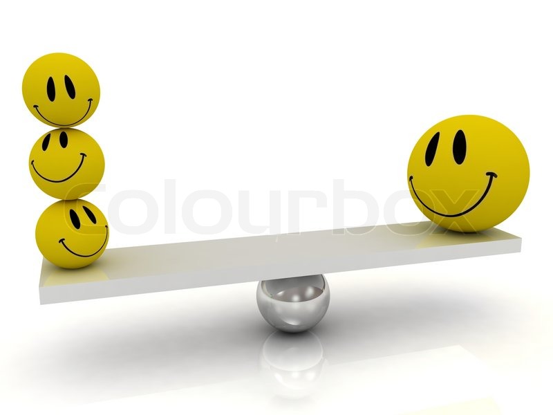 Balance funny yellow smilies | Stock Photo | Colourbox