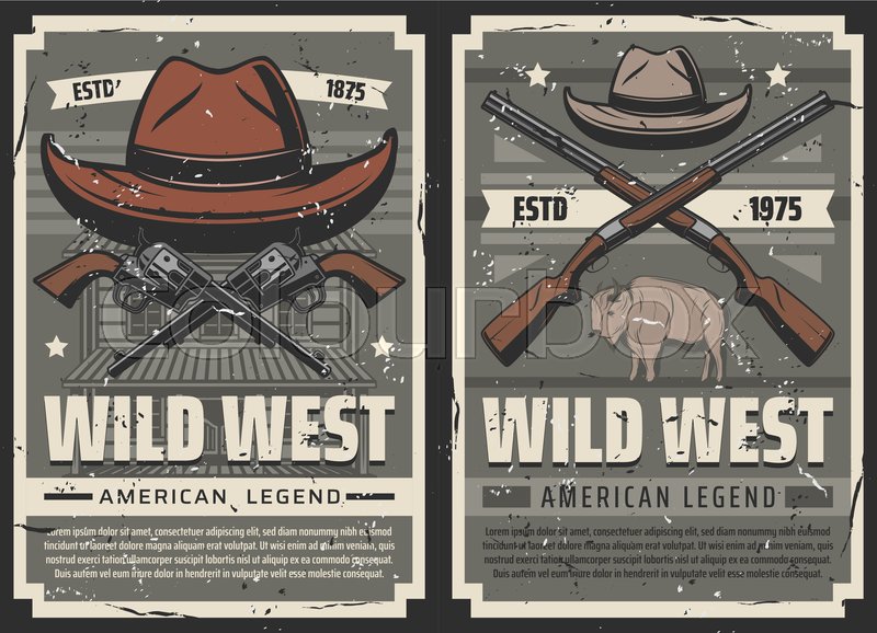 Wild west vintage vector posters. ... | Stock vector | Colourbox