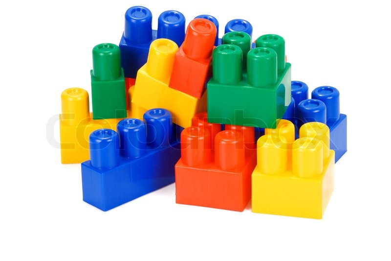 Plastic bricks on white | Stock image | Colourbox