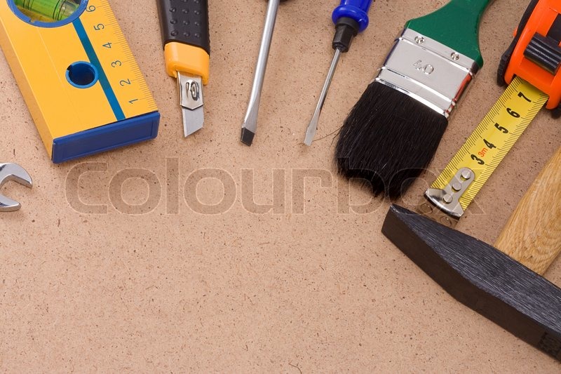 Set of tools on texture | Stock image | Colourbox