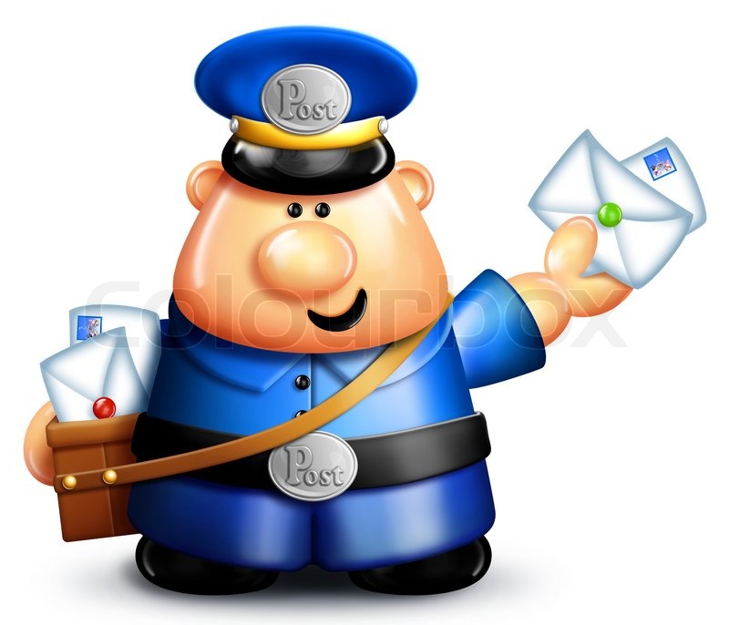 Cartoon Postbote mit Buchstaben | Stock Bild | Colourbox