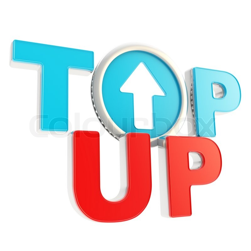 Top-up emblem icon with up arrow coin | Stock image | Colourbox