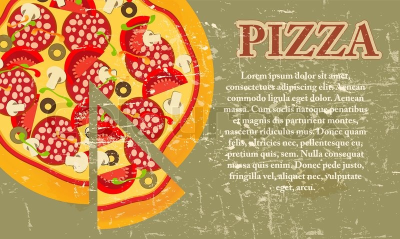 Pizza Menu Template in vintage retro ... | Stock vector | Colourbox