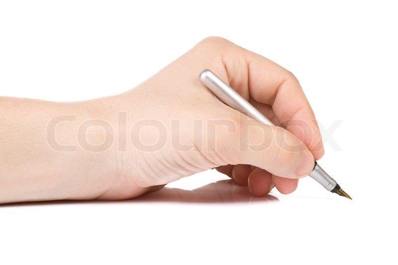 Hand und Stift auf weiß | Stock Bild | Colourbox
