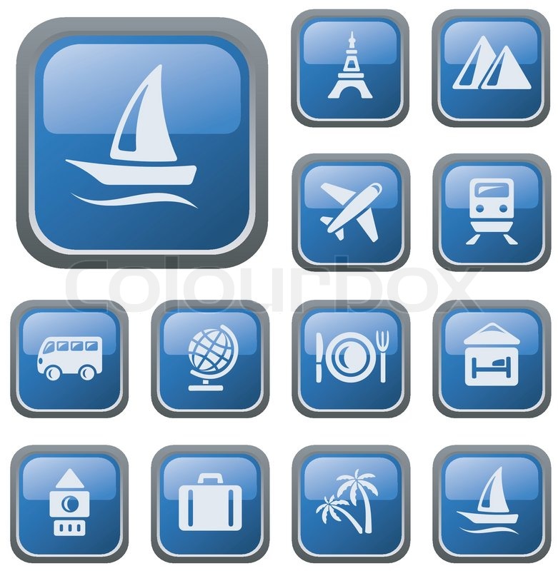 Travel button set | Stock vector | Colourbox