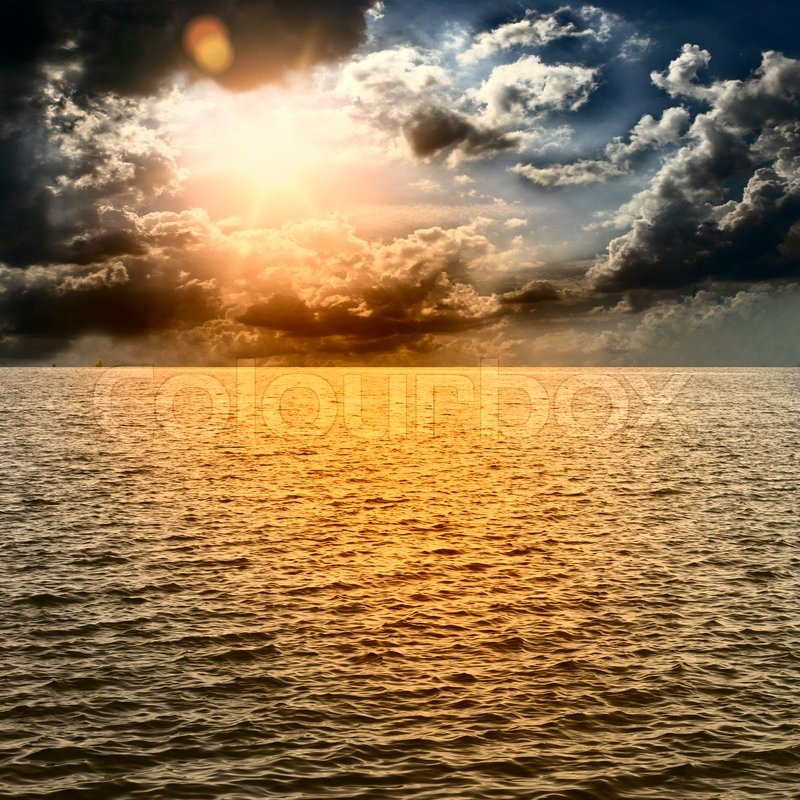 Yellow Sun Set in The Middle of The ... | Stock image | Colourbox