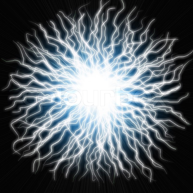 Electric flash of lightning on a ... | Stock image | Colourbox