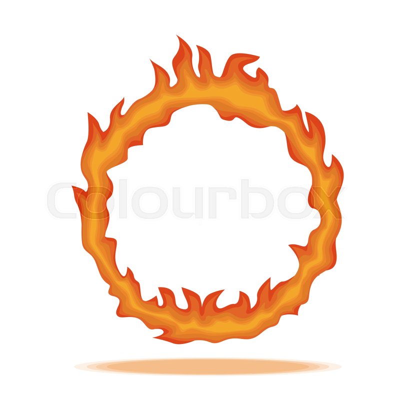 Ring of fire. Circle surrounded hot ... | Stock vector | Colourbox