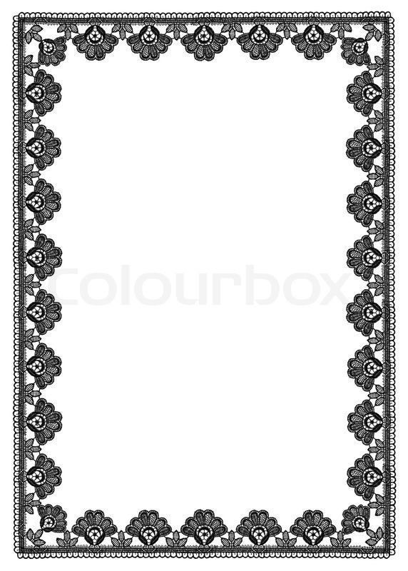 Frame of floral pattern lace | Stock image | Colourbox