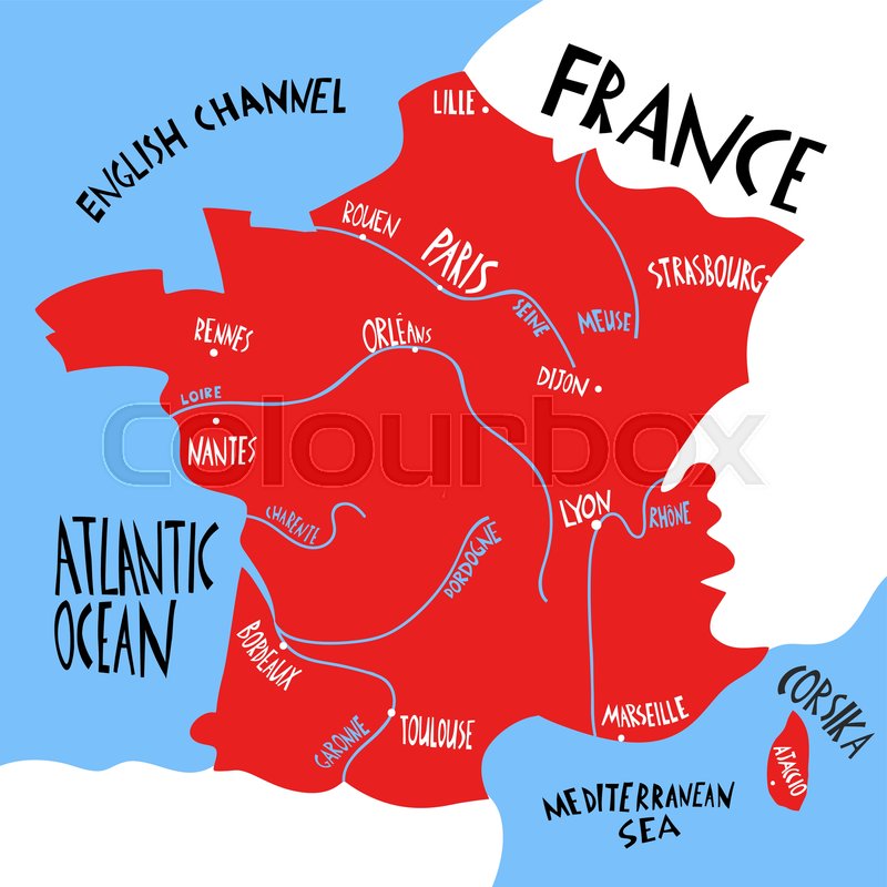 Map Of France With Cities In English