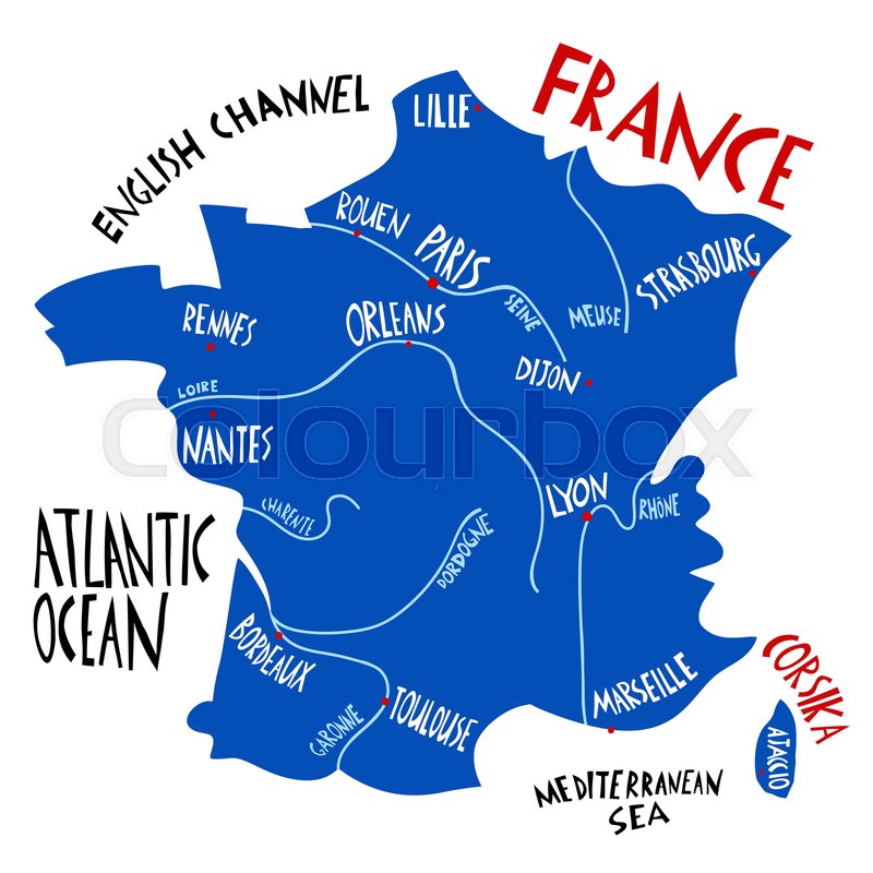 Map Of France With Cities In English