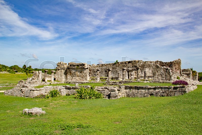 Ruins of the Mayan fortress and temple ... | Stock image | Colourbox