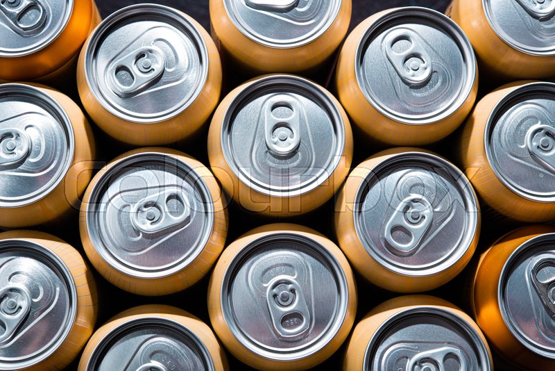 Many cans of beer on a background. top ... | Stock image | Colourbox