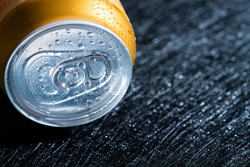 Closed cold can of light beer with ... | Stock image | Colourbox