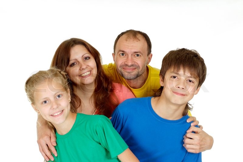 Lovely family of four humans | Stock image | Colourbox
