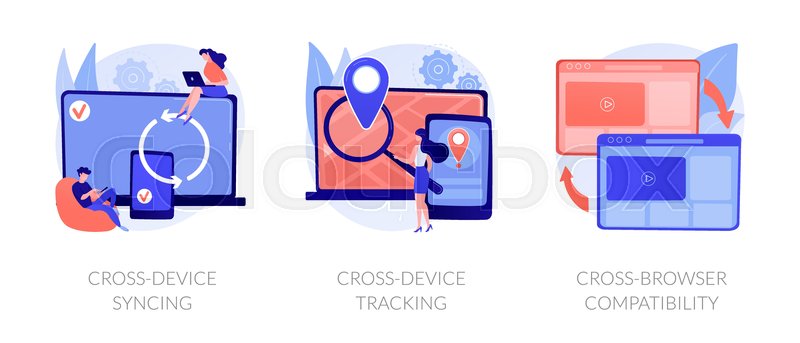 Cross platform software. Synchronized ... | Stock vector | Colourbox