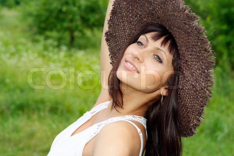 Lovely girl with a sweet expression on ... | Stock image | Colourbox