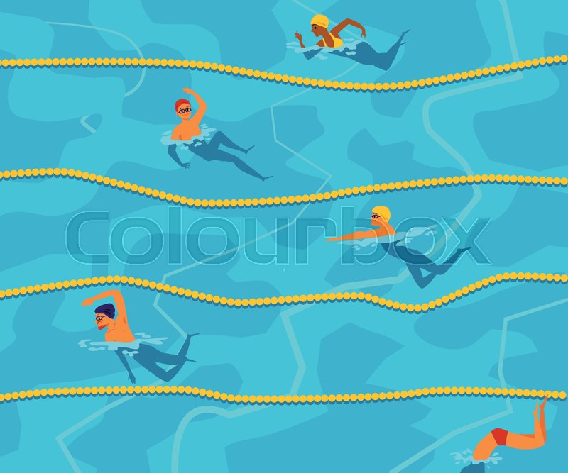 Pool race - people in sport ... | Stock vector | Colourbox