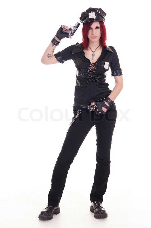 Gothic police woman | Stock Photo | Colourbox