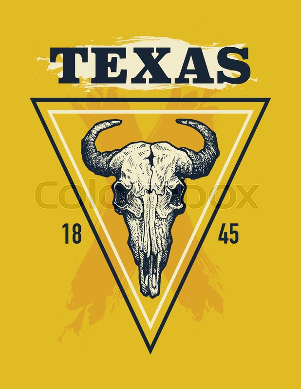 Texas buffalo tee print graphic. ... | Stock vector | Colourbox