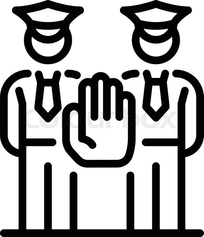 Stop police guard icon. Outline stop ... | Stock vector | Colourbox