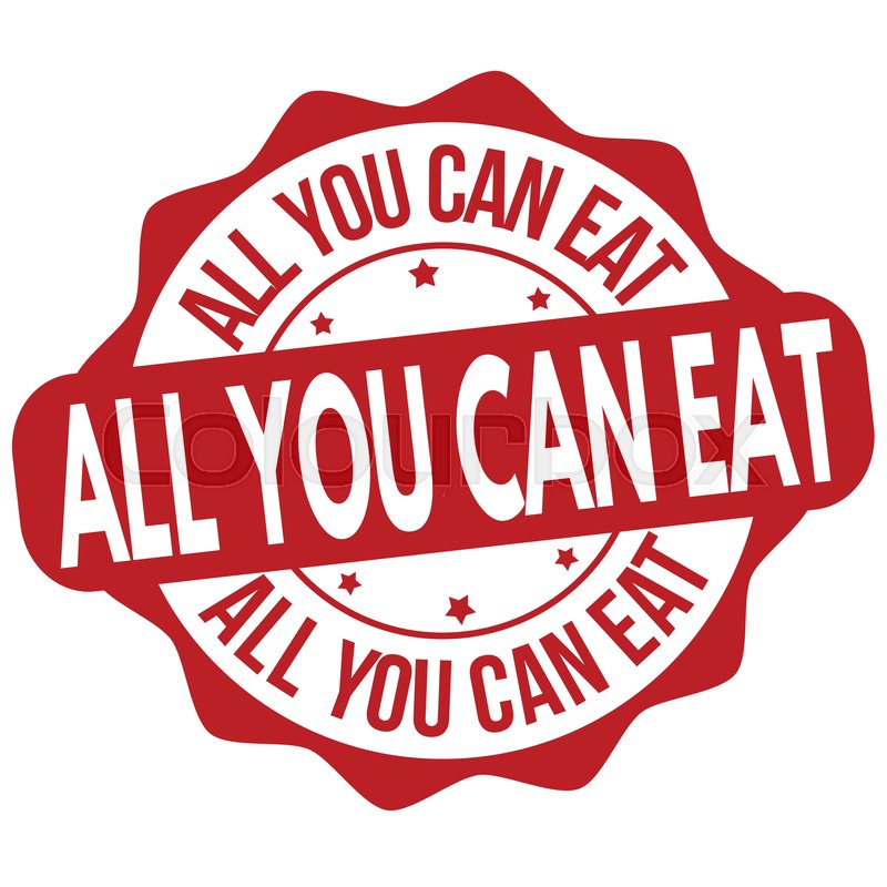 All you can eat sign or stamp on white ... | Stock vector | Colourbox