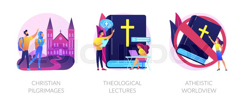 Religious tourism, visiting holy ... | Stock vector | Colourbox