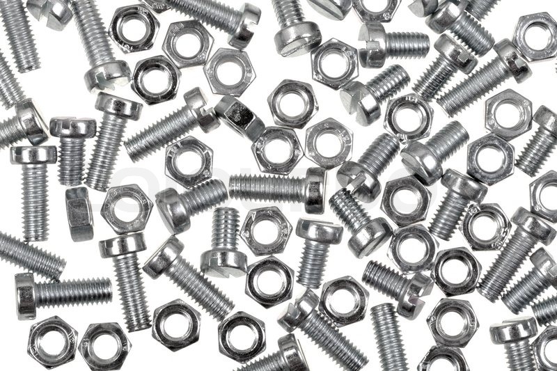 Background from many bolts and screw ... | Stock image | Colourbox