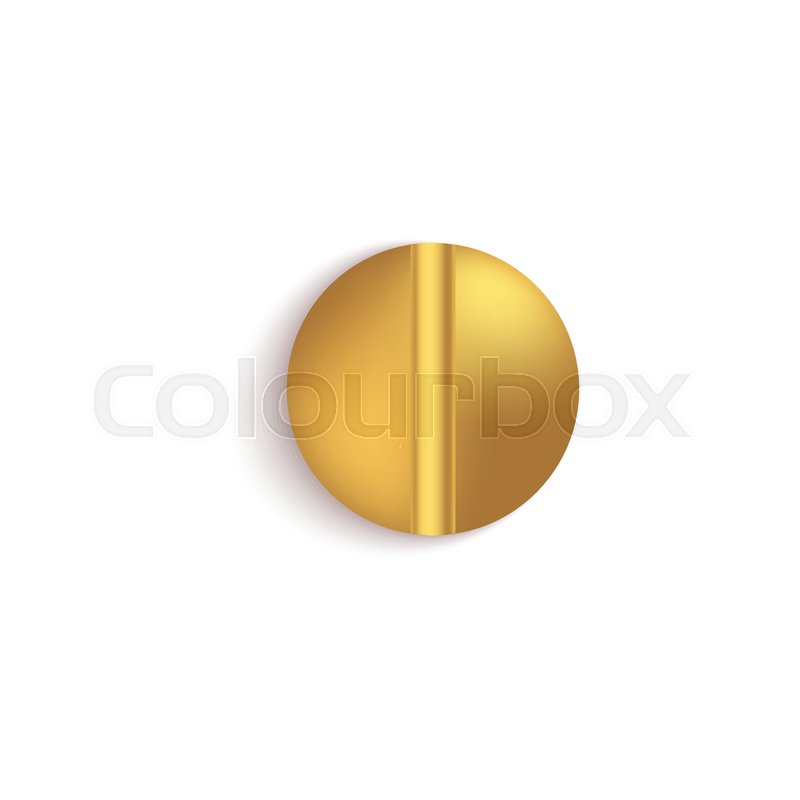 Top view head of screw or bolt golden ... | Stock vector | Colourbox