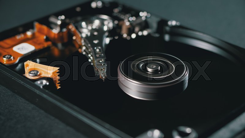 Opened Hard Disk Drive with Spinning ... | Stock image | Colourbox