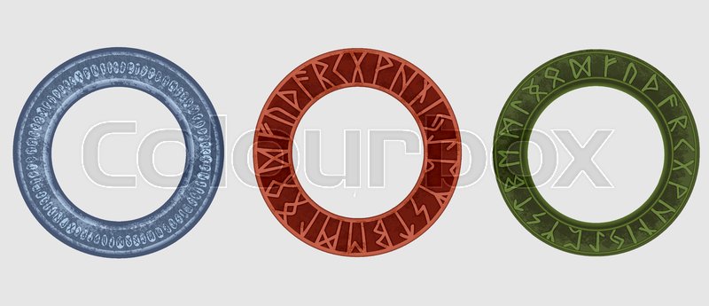 Runic frame ancient circle template ... | Stock vector | Colourbox