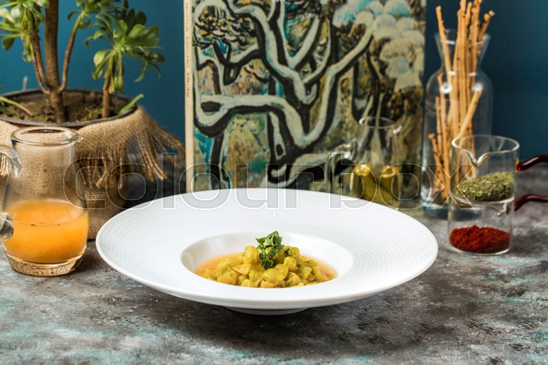 Plate of azerbaijani dushbara soup ... | Stock image | Colourbox