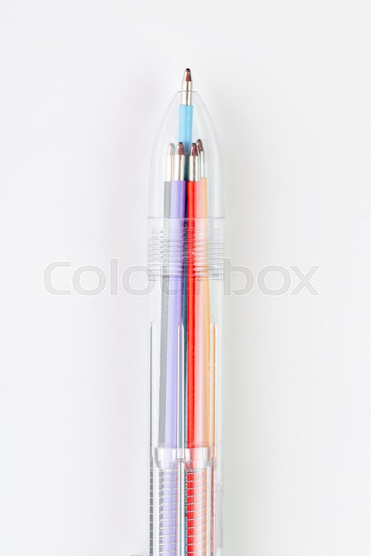 Pen with different writing colors a top ... | Stock image | Colourbox