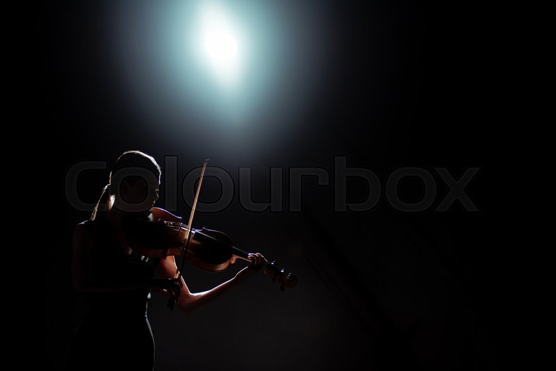 Violinist Silhouette On Stage