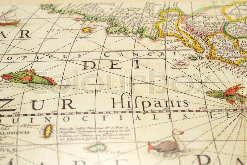 Old World Map With Sea Monsters