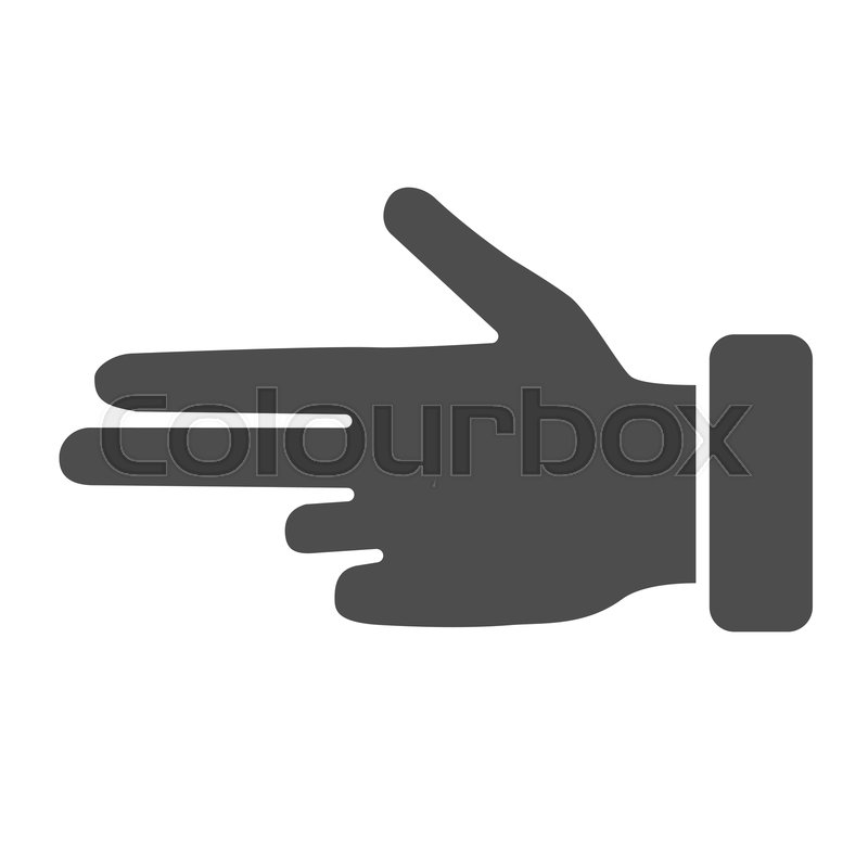 Three fingers gesture solid icon, Hand ... | Stock vector | Colourbox