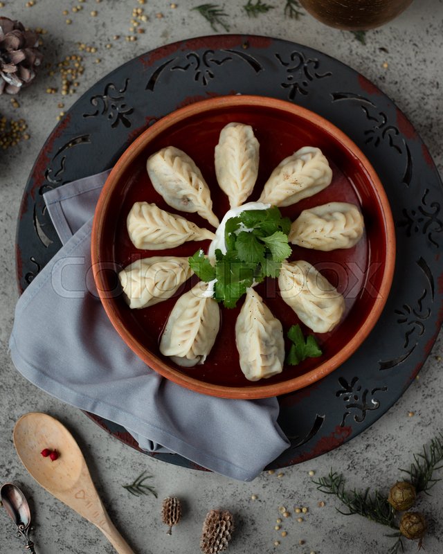 Gurza traditional dumplings with meat, ... | Stock image | Colourbox