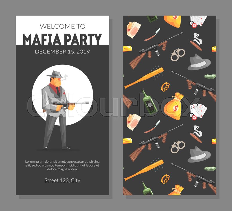 Mafia Party Card Template with ... | Stock vector | Colourbox
