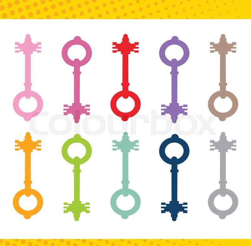 Set of locks of various shapes and ... | Stock vector | Colourbox