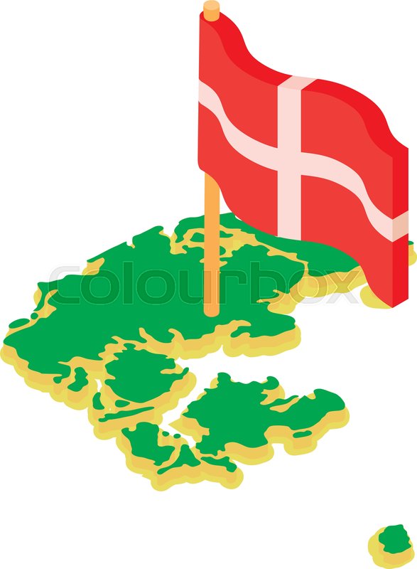 Denmark map icon. Isometric ... | Stock vector | Colourbox