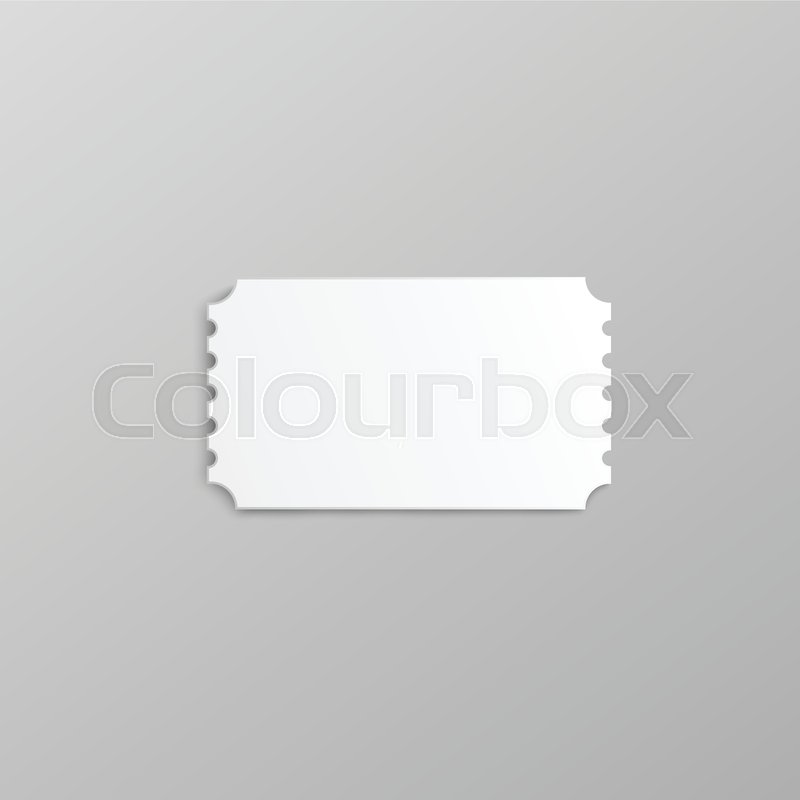 Blank white movie ticket stub mockup ... | Stock vector | Colourbox