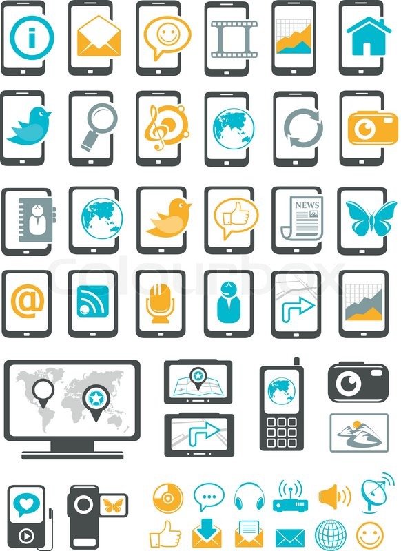Modern gadget and mobile device icons | Stock Vector | Colourbox