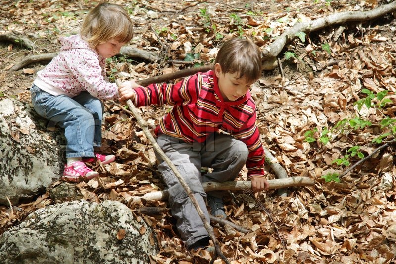 Children on natural background | Stock image | Colourbox