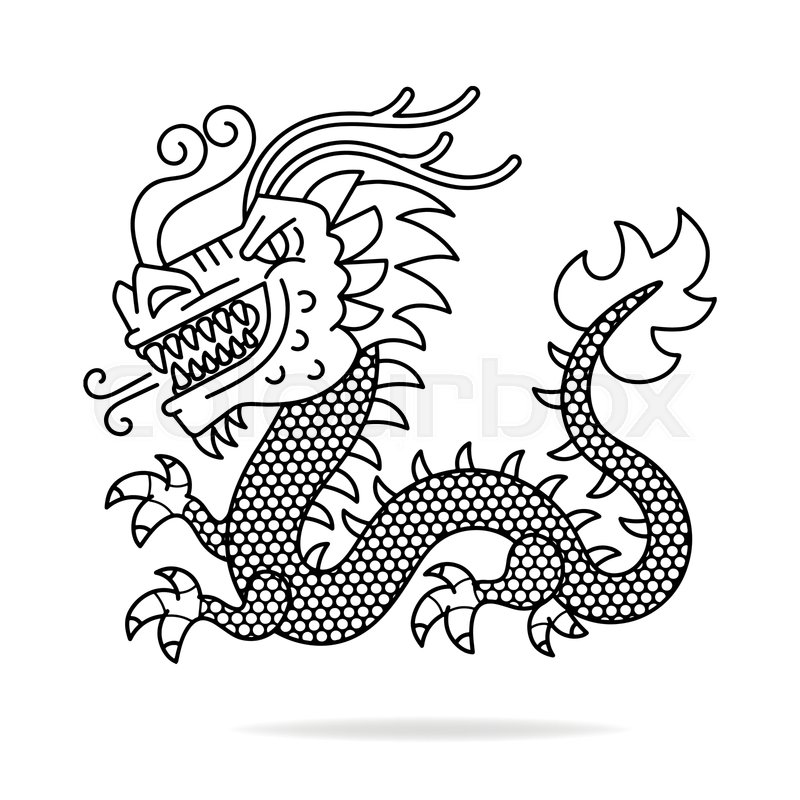 Chinese Dragon Clipart Black And White