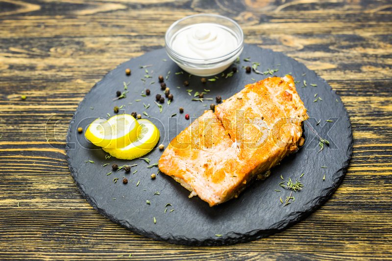 Grilled Fish Fillet with lemon and ... | Stock image | Colourbox