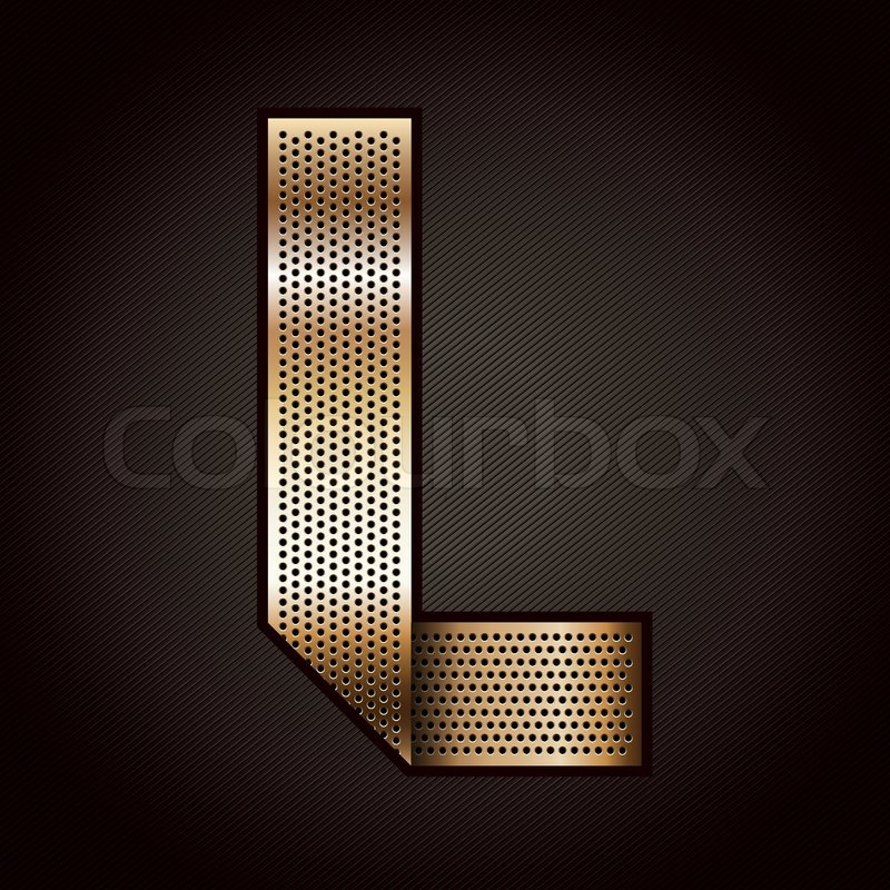 Letter metal gold ribbon - L | Stock vector | Colourbox